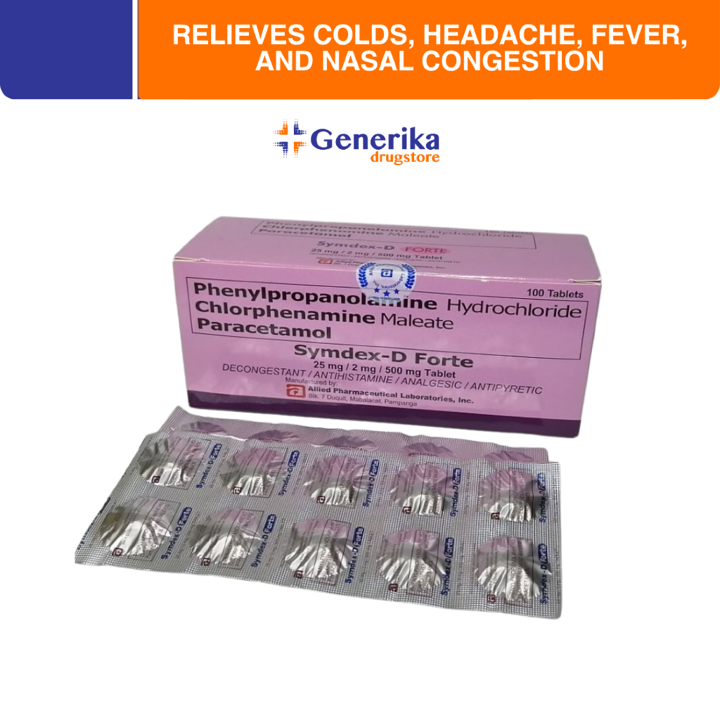 Symdex Forte Paracetamol + Phenylpropanolamine + Chlorphenamine Maleate ...