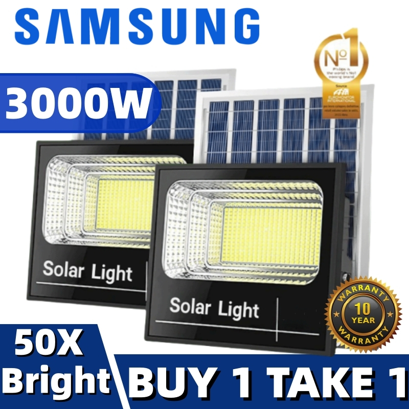 SAMSUNG 3000W Solar Light BUY 1 TAKE 1 50X Bright LED Outdoor IP67 ...