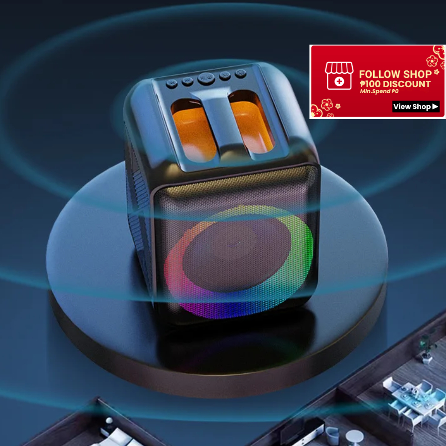 Mini BoomBox Speaker With LED RGB Light Effects, Portable Party Sound ...