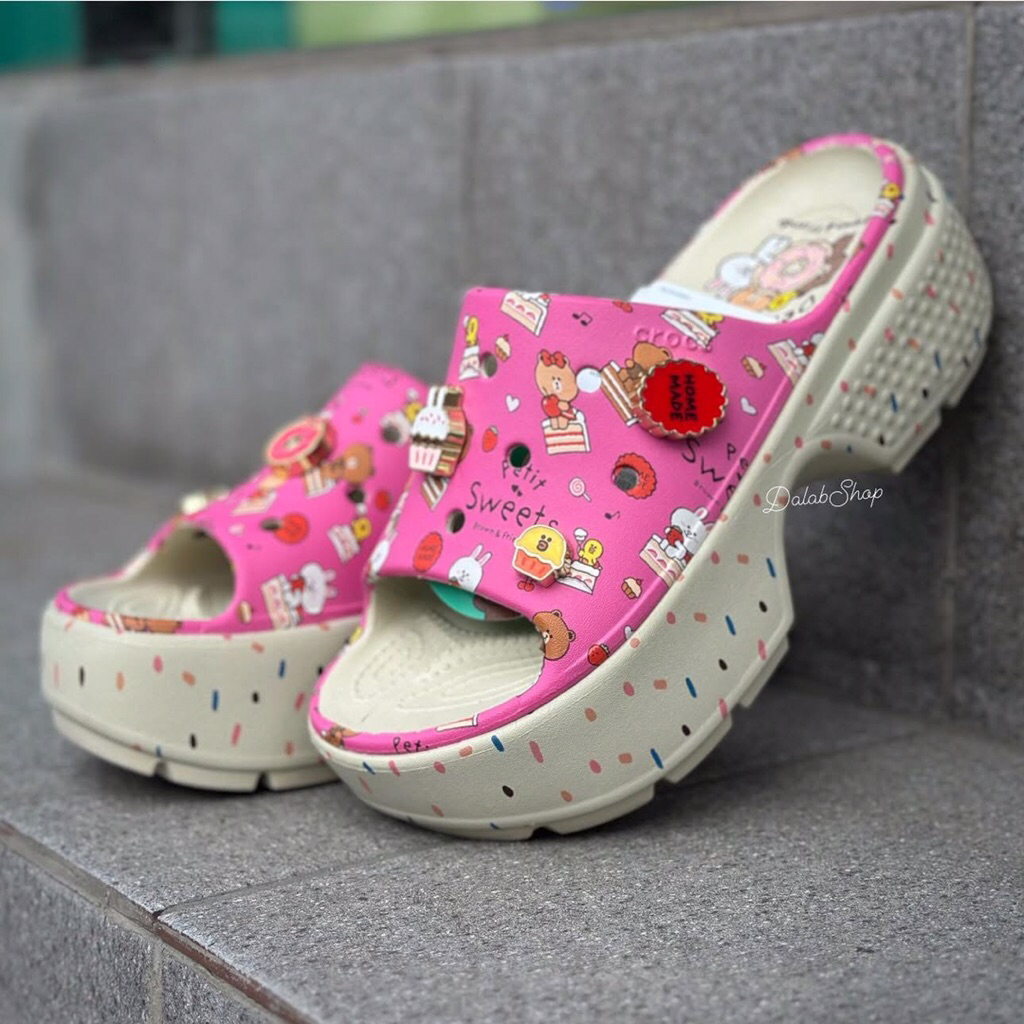 Line Friends Stomp Slide with Metal jibbtz | Shopee Philippines
