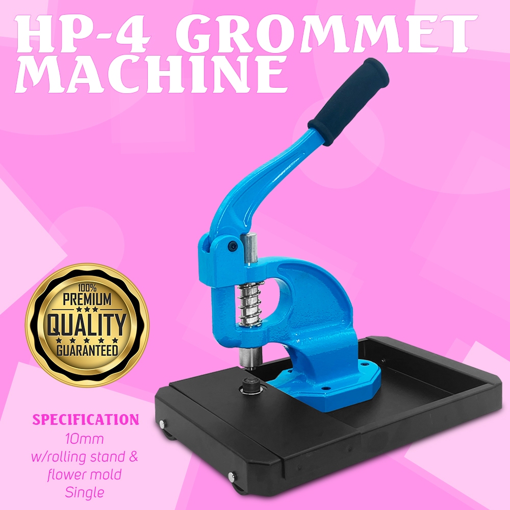 HP-4 Grommet Machine Eyelet Machine w/rolling stand & flower mold ...