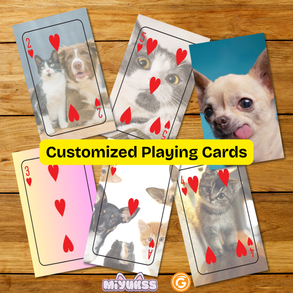 Customized Playing Cards – Personalized Front/Back Design, 54 Cards ...