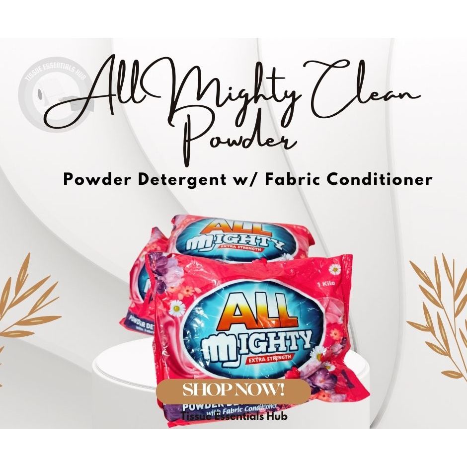 All Mighty Clean Powder Detergent with Fabric Conditioner (1kg) [Extra ...