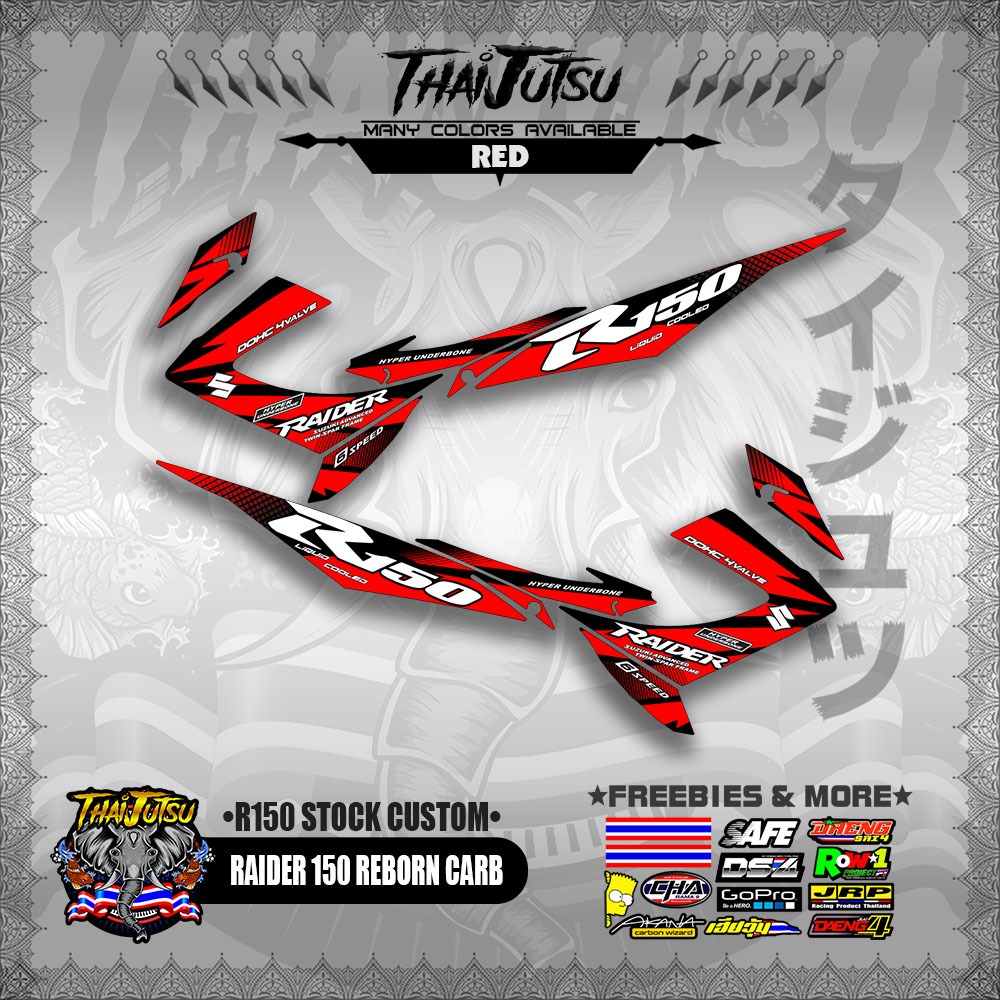 RAIDER 150 REBORN CARB DECALS ( R150 STOCK CUSTOM )【ThaijutsuStickers ...