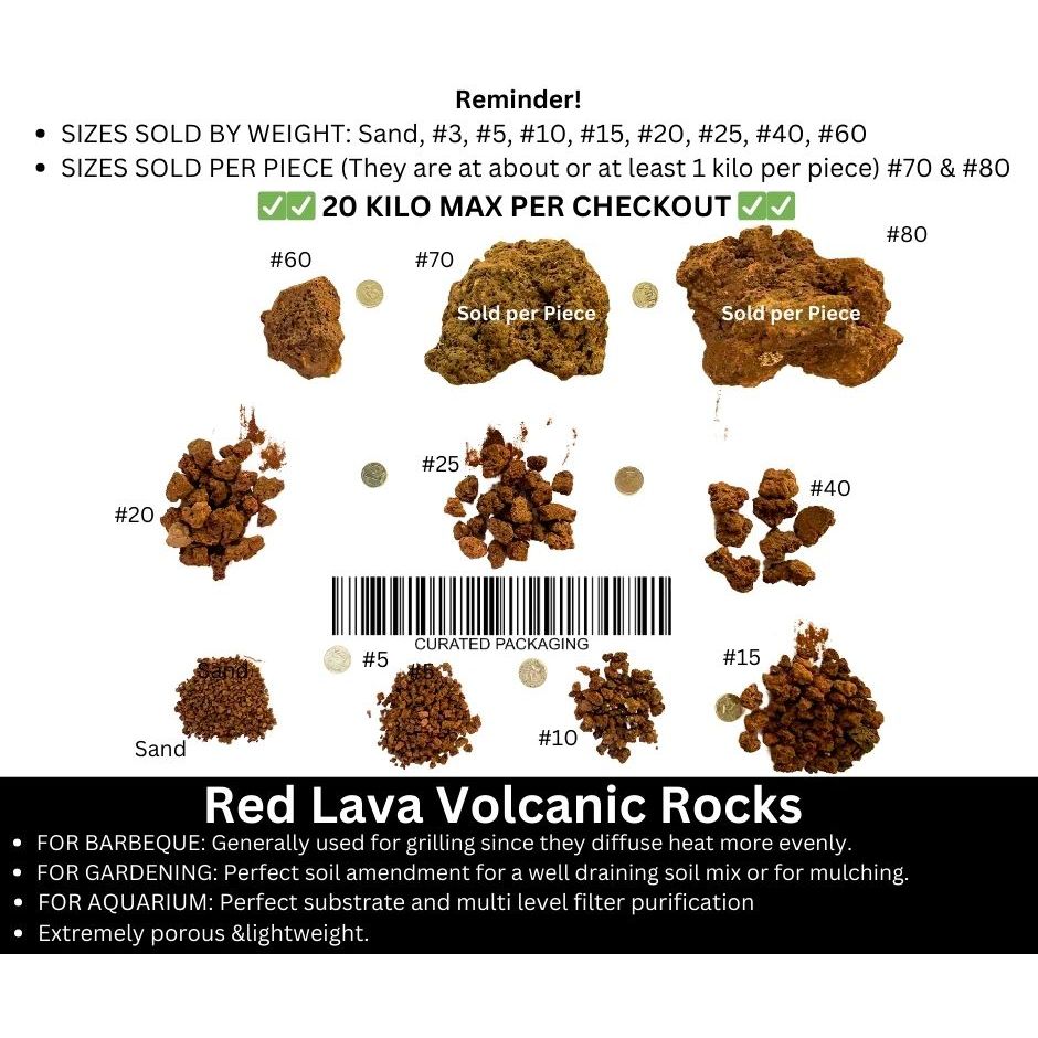 5 Kilo Bag: Red Lava Rocks / Red Lava Sand by Curated Packaging ...