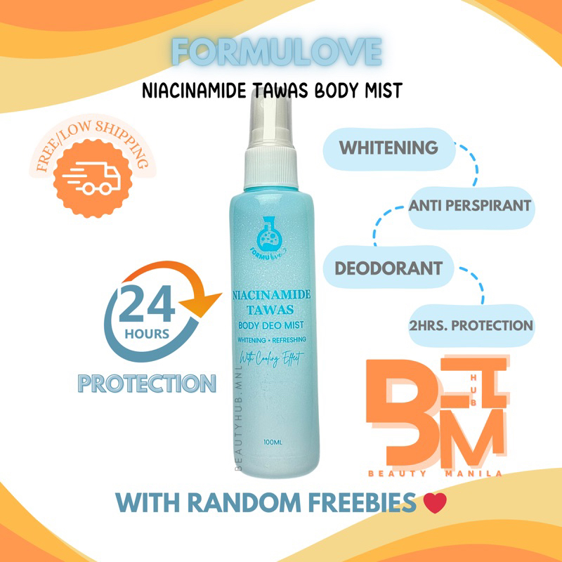 Niacinamide TAWAS BODY MIST formulove ANTI PERSPIRANT | Shopee Philippines