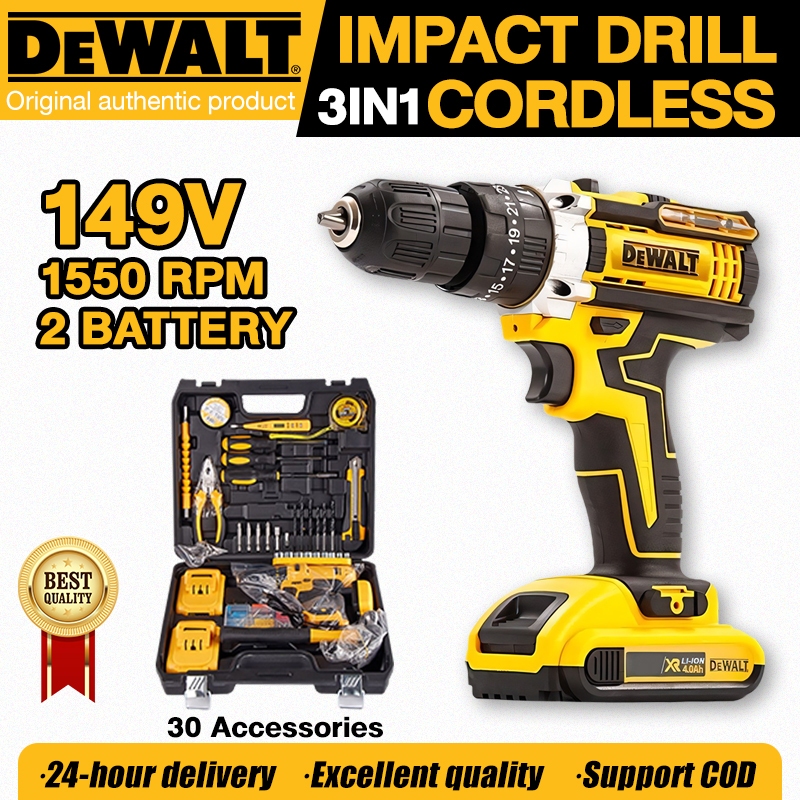 DeWALT 149v Cordless Drill Barena drill set heavy duty Electric Impact ...