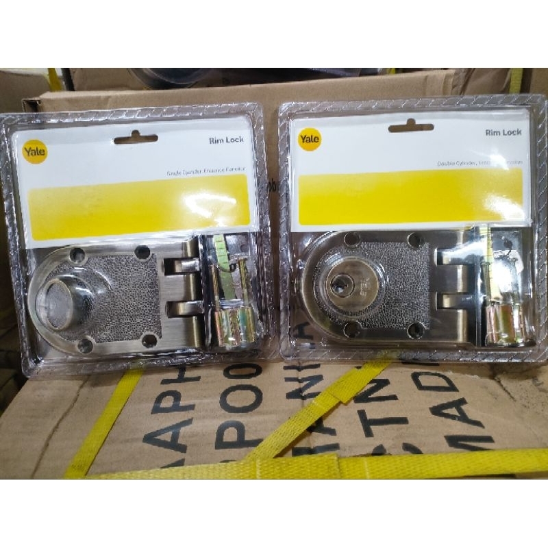 Yale Essential Series Rim Lock Deadlock YEK101-AB , YEK102-AB | Shopee ...