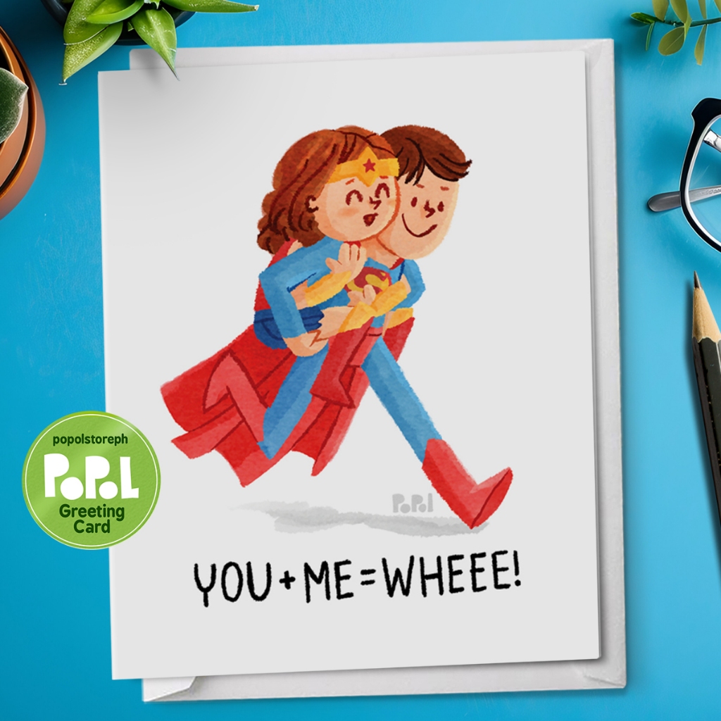 Popol - You Me Wheee Wonder Woman Superman Cute Greeting Card Boyfriend ...