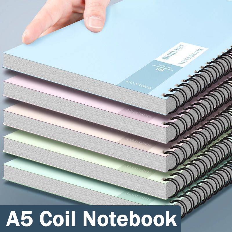A5 Morandi Coil Notebook Thickened Rollover Spiral Notepad 60 Sheets ...