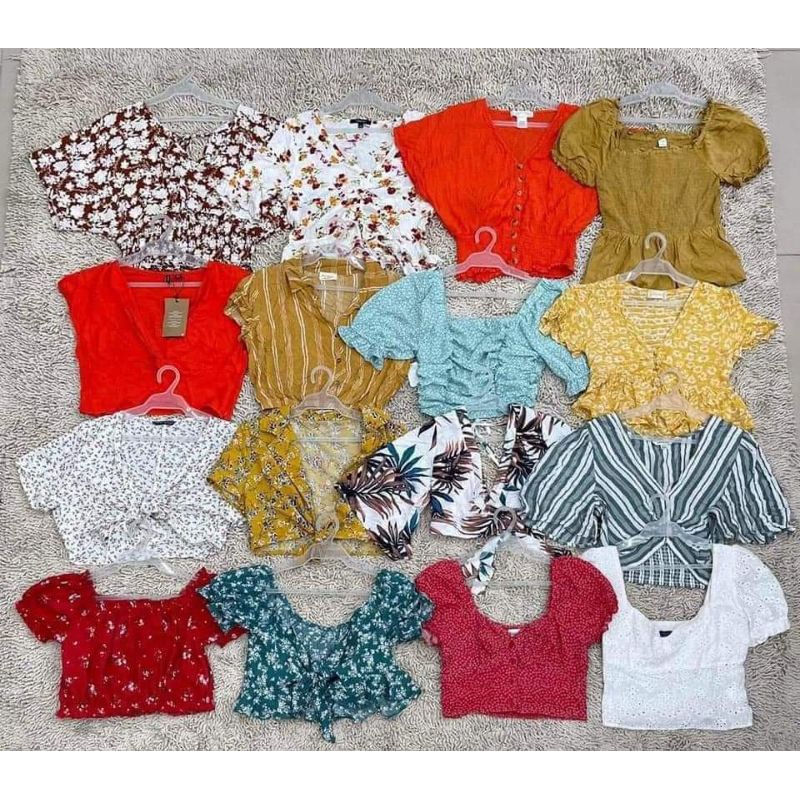 Bundle 2 mixed crop tops(1kl) | Shopee Philippines