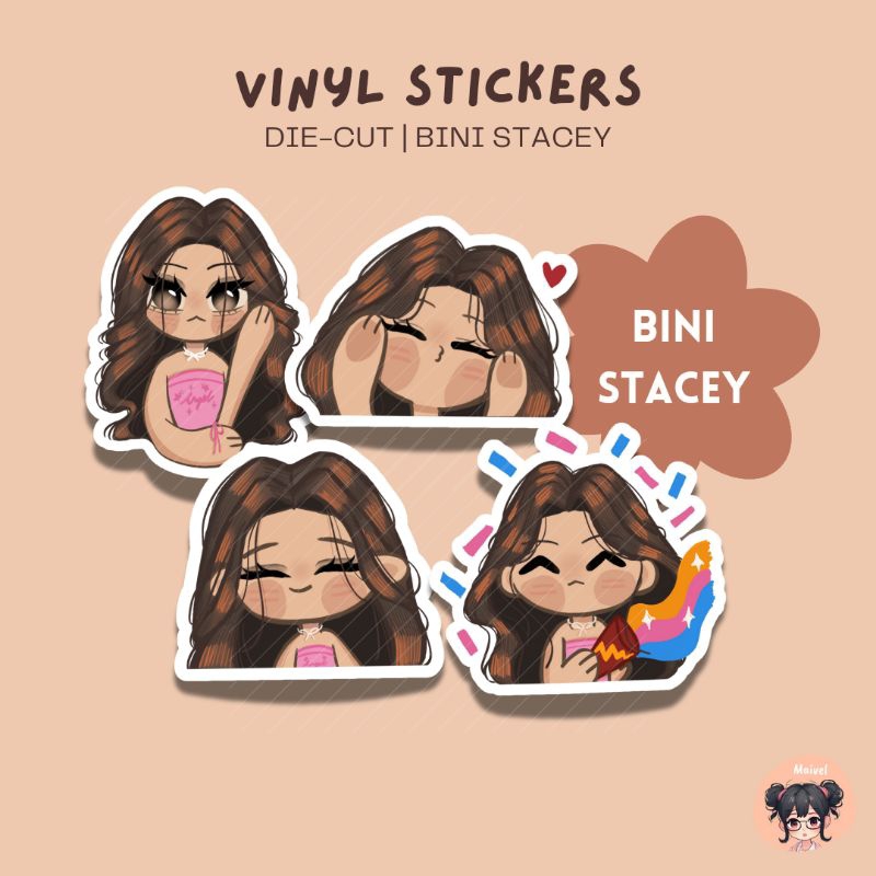 BINI Stacey Vinyl Stickers Cute Drawing P-pop Bini Inspired Stickers fo ...