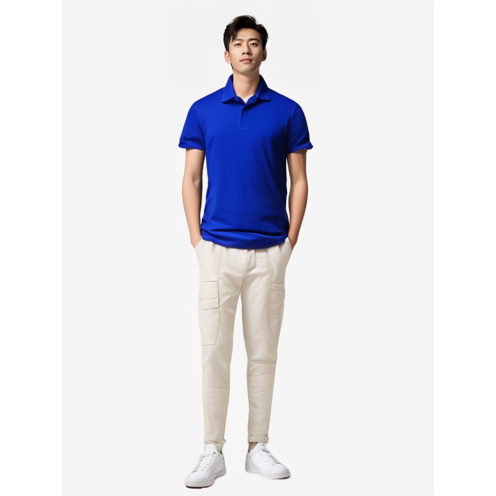 POLO shirt polyester Royal Blue color unisex quality Menswear Womenware ...