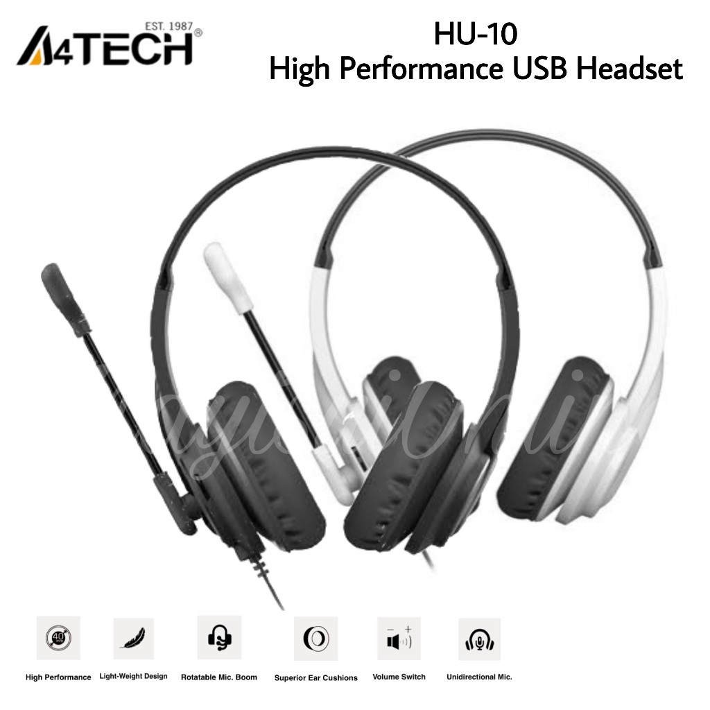 A4TECH HU-10 High Performance USB Headset Headphone with Noise ...