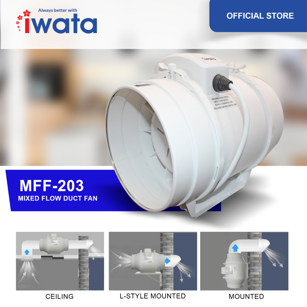 Iwata Turbo Air MFF-203 Mixed Flow Duct Fan | Shopee Philippines