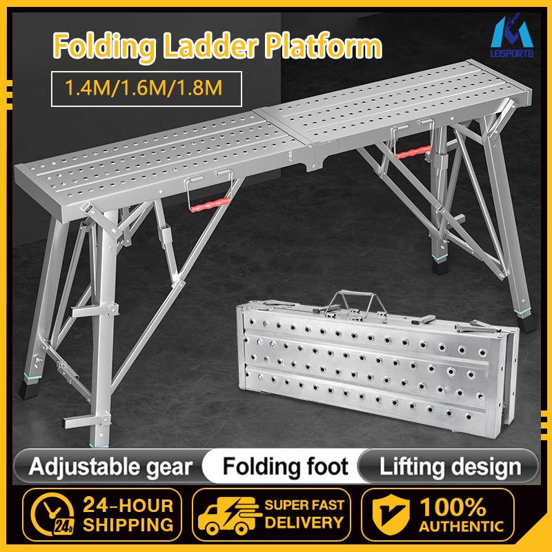 Folding Ladder Platform Portable Scaffolding Mobile Stepper Height ...