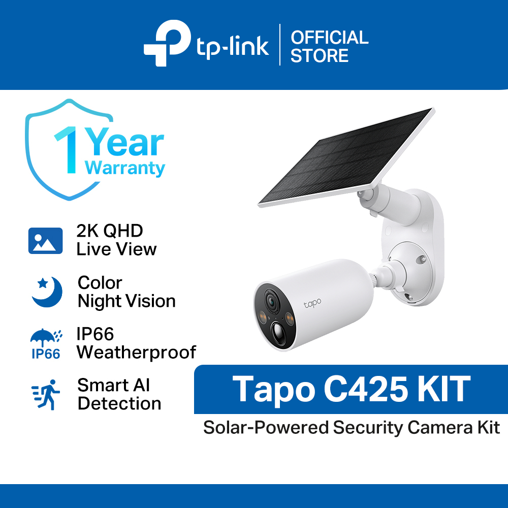TP-Link | Tapo | C425 KIT | Solar-Powered | Security | Outdoor | CCTV ...