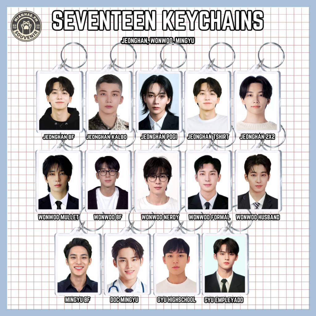 SEVENTEEN KEYCHAIN JEONGHAN MINGYU WONWOO | Shopee Philippines