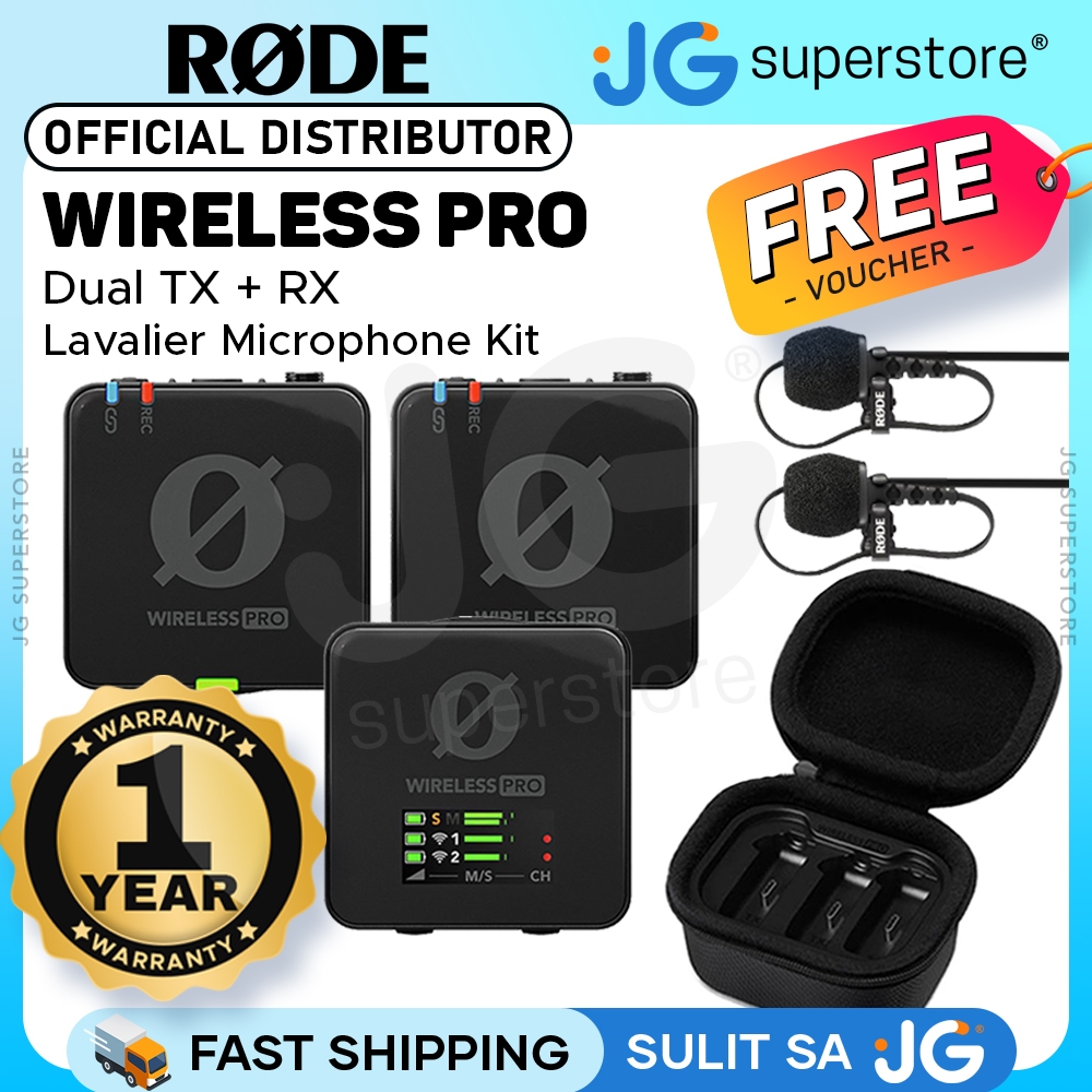 RODE WIRELESS PRO 2 Person Dual TX + RX 2.4GHz Clip-On Microphone ...