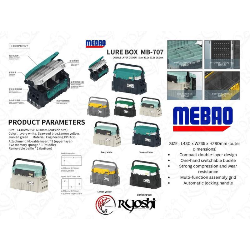 Mebao MB-707 2-Layer Tackle Box | Shopee Philippines