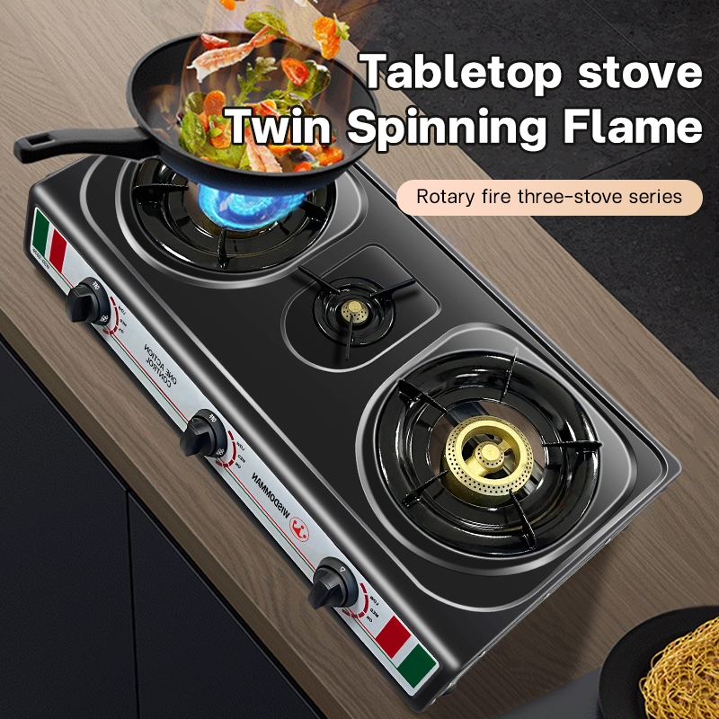 Three-burner gas stove 5200KW high-fire desktop natural gas stove ...