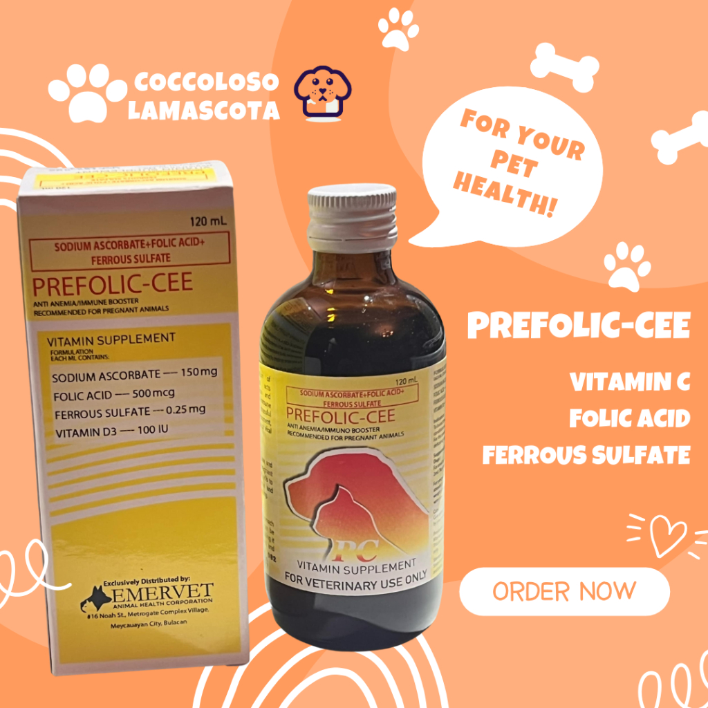 Prefolic Cee Syrup 120ml Bottle For Dogs and Cats Anti-anemia for Pets ...