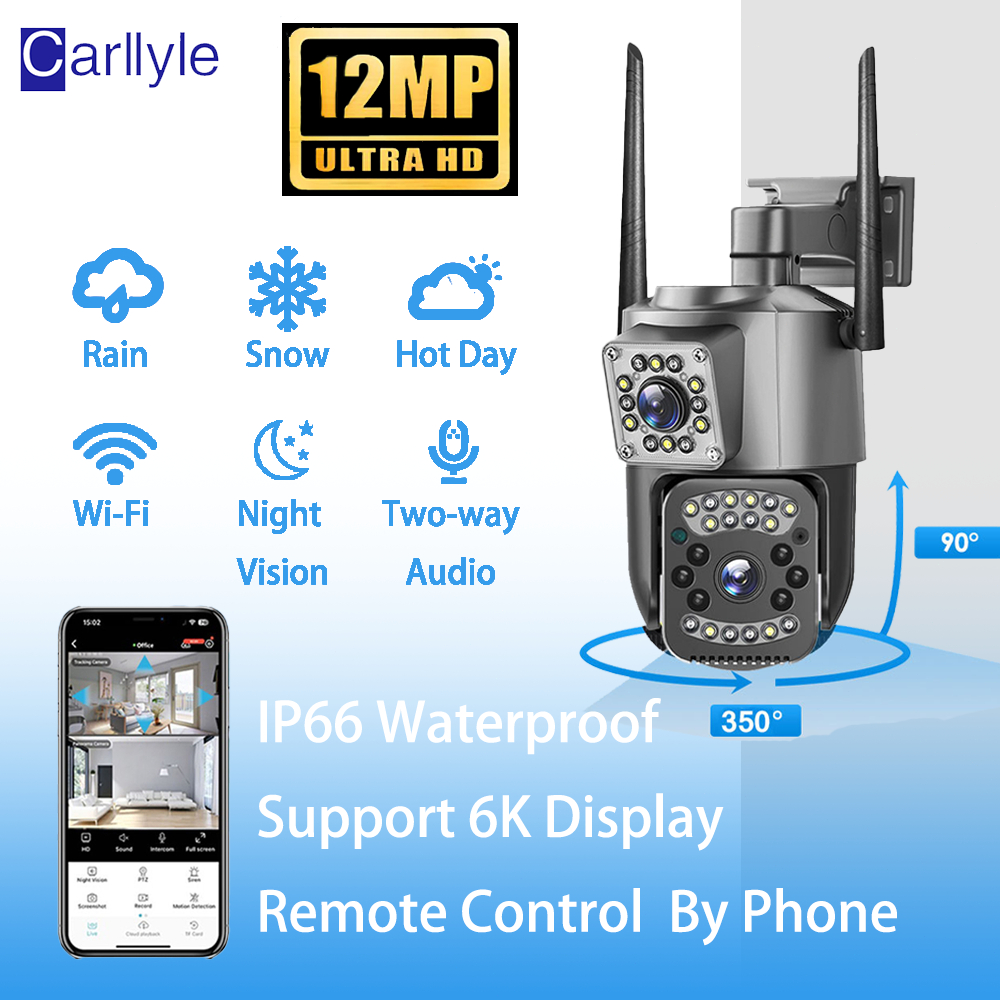 V380 Pro CCTV Camera Dual Lens Outdoor IP66 Waterproof Night Vision 360 ...