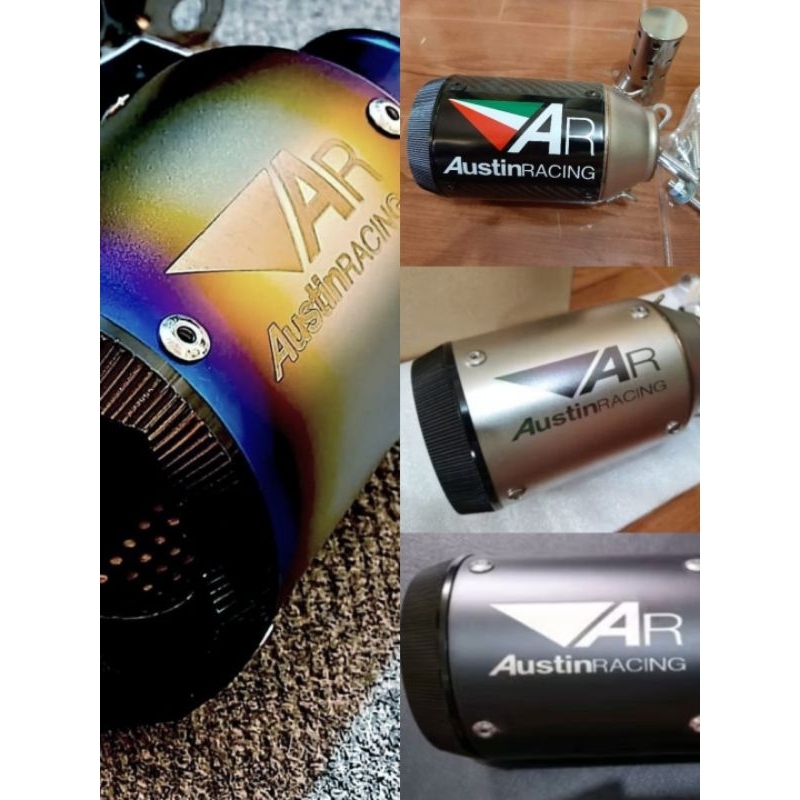 AR AUSTIN RACING PIPE EXHAUST MUFFLER Black Carbon Silver Titanium Blue ...