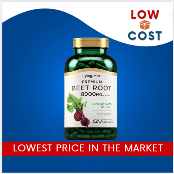 LowCost PH| Piping Rock Beet Root Powder Capsules 8000mg | 320 Caps ...