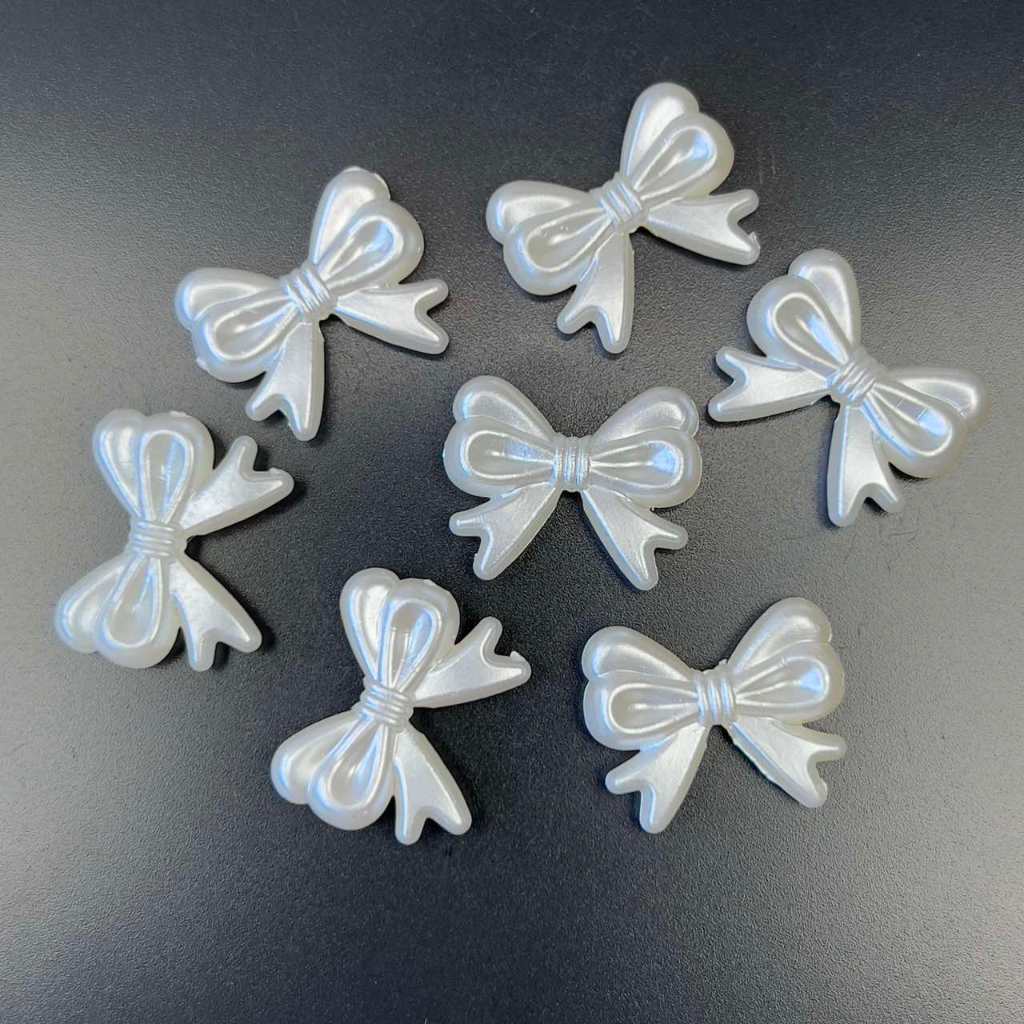 Veeds 10 Pcs Ribbon Beads 10x20mm Pearl Big size DIY Beads Art and ...