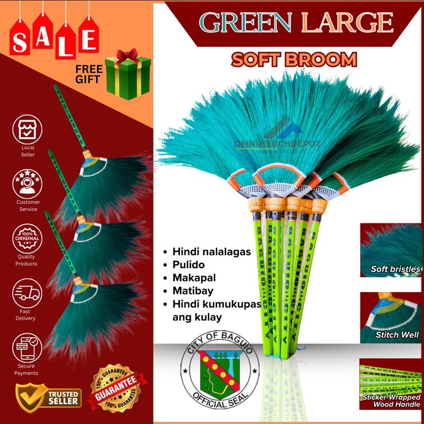 KAMBOJ Med & Large Green Soft Brooms Walis tambo Makapal at Matibay ...