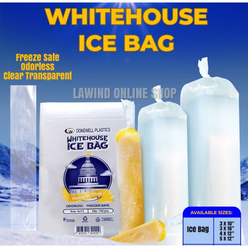 1 PACK ICEBAG 100PCS/PACK MANY SIZES: 3 x 10" 3 x 16" 4 x 12" 5 x 12 ...