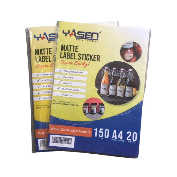 Glossy Label Sticker Paper A4 150GSM Printable Adhesive Sticker 20 ...