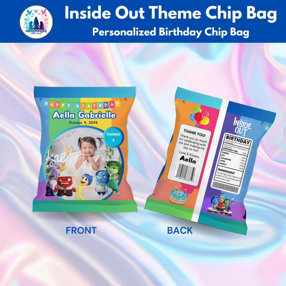Inside Out Theme Personalized Birthday Chip Bag | Shopee Philippines