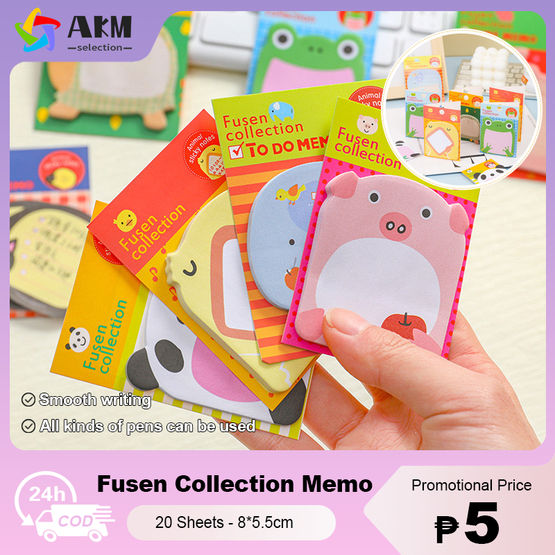 Kawaii Animal 20 Sheets Sticky Note Time Record Sticky Memo Student ...