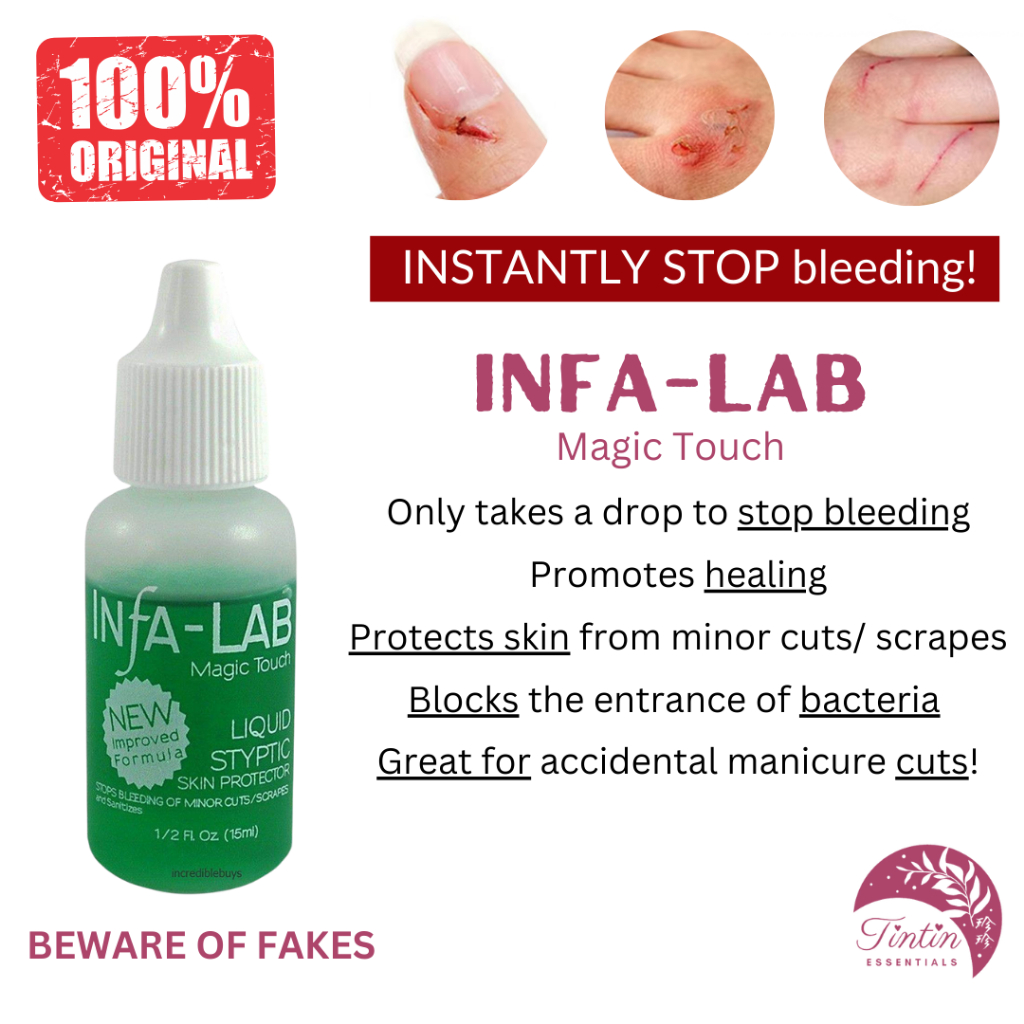 ORIGINAL Infa-Lab MAGIC TOUCH Liquid Styptic Nails Stop Bleeding Skin ...