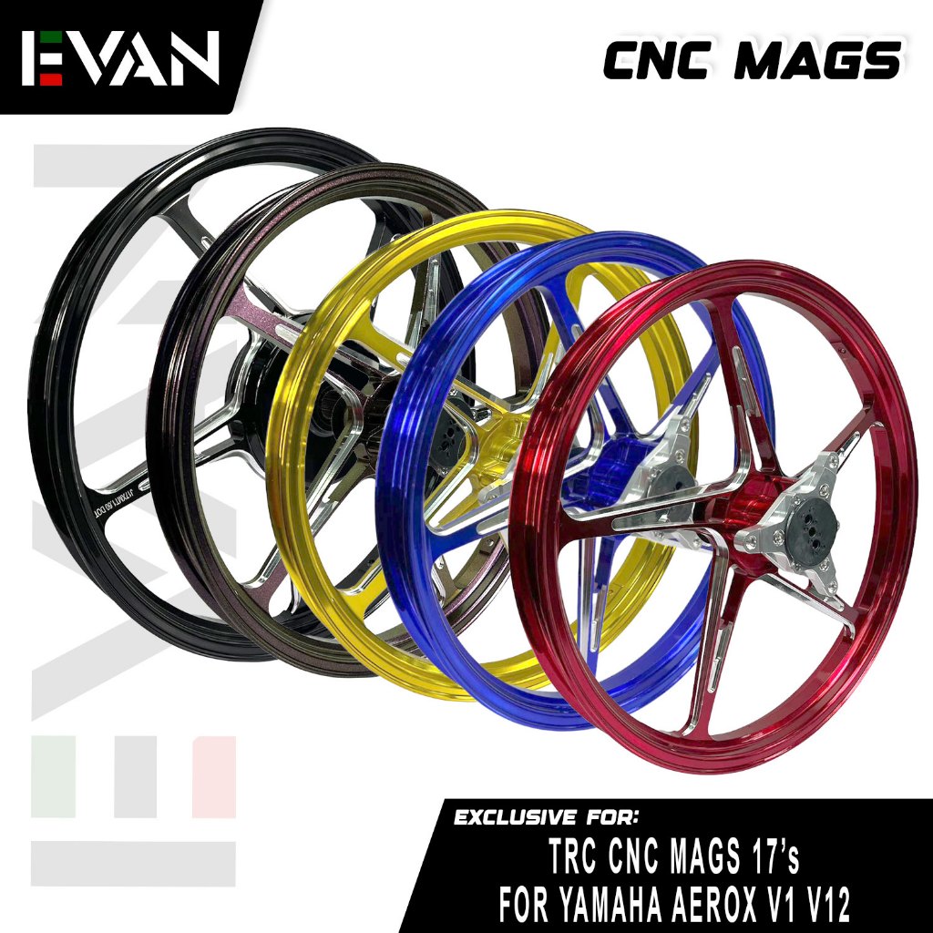 EVAN.PH TRC CNC Mags Raizen 5 Spokes (1.6 F x 1.6 R x 17) Malaysian ...
