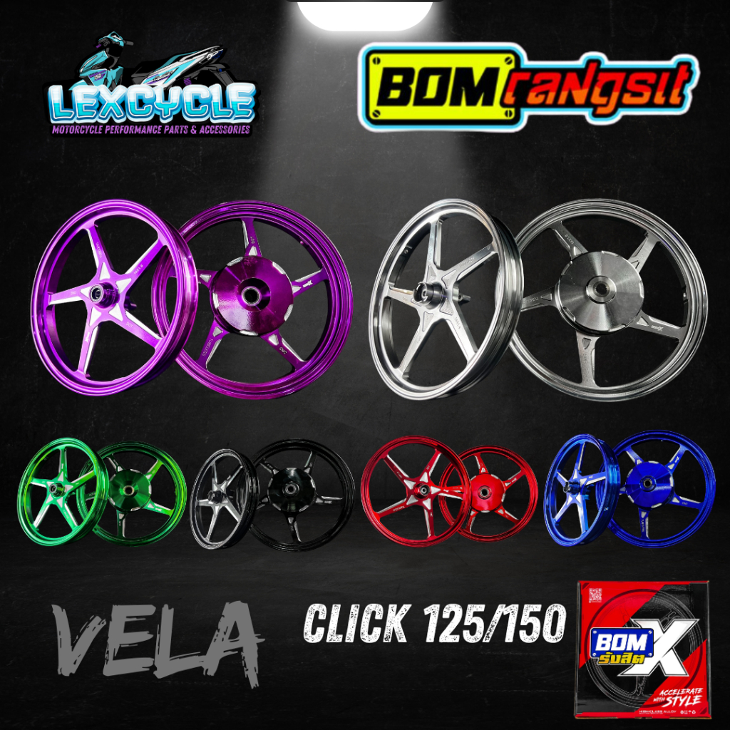 Bom Rangsit BomX Vela Cnc Mags Click 125/150 14s 5 Spokes | Shopee ...