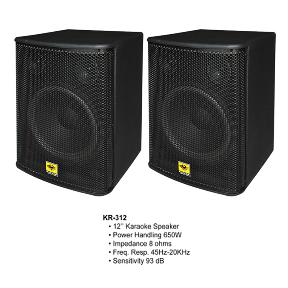 2pcs. Kevler KR-312 12 2-Way 650W Speaker System 12" Speaker Bass Reflex Passive Karaoke ...