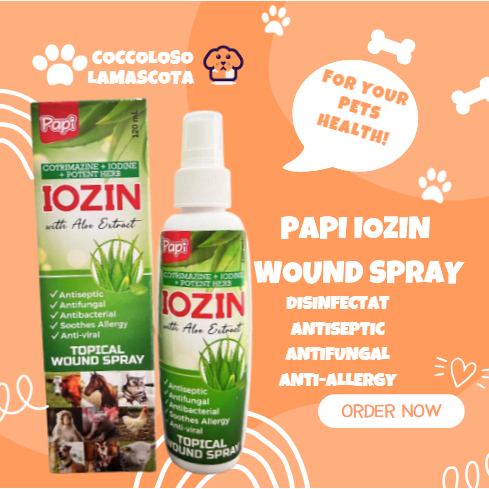 Papi Iozin Wound Spray for Animals Animal Wound Care | Shopee Philippines