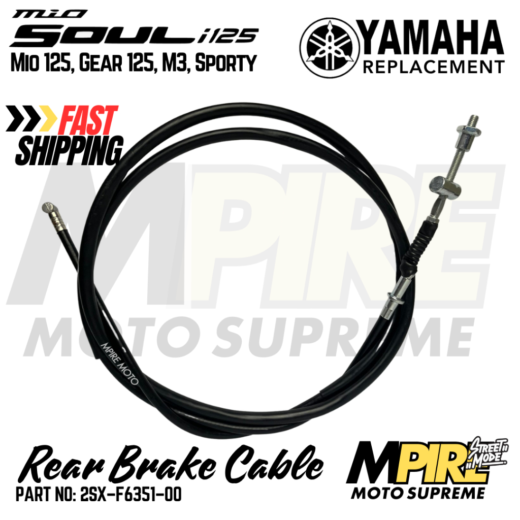 REAR BRAKE CABLE Yamaha Mio Soul 125 / M3 / Mio 125 / Sporty 125 ...