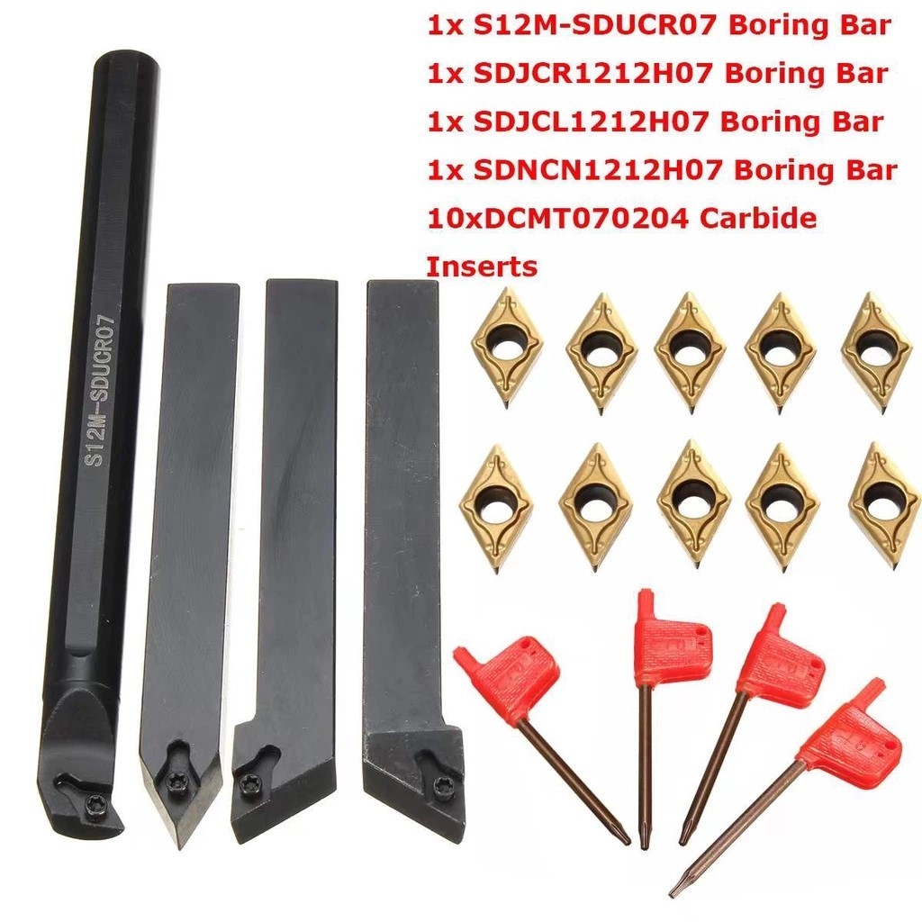 14PCS Shank Lathe Turning Tool Holder Boring Bar Carbide Insert Blade ...
