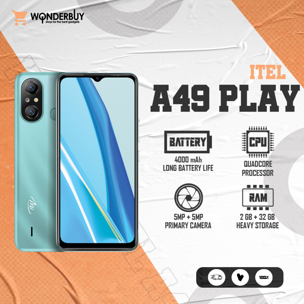 itel A49 Play | 2GB RAM | 32GB ROM | 6.6" HD Waterdrop Fullscreen | 4000mAh | Shopee Philippines