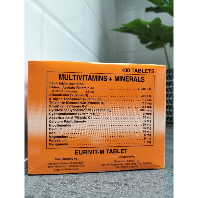 MULTIVITAMINS PLUS MINERAL EUREVIT-M (genericforEnervon&Centrum ...
