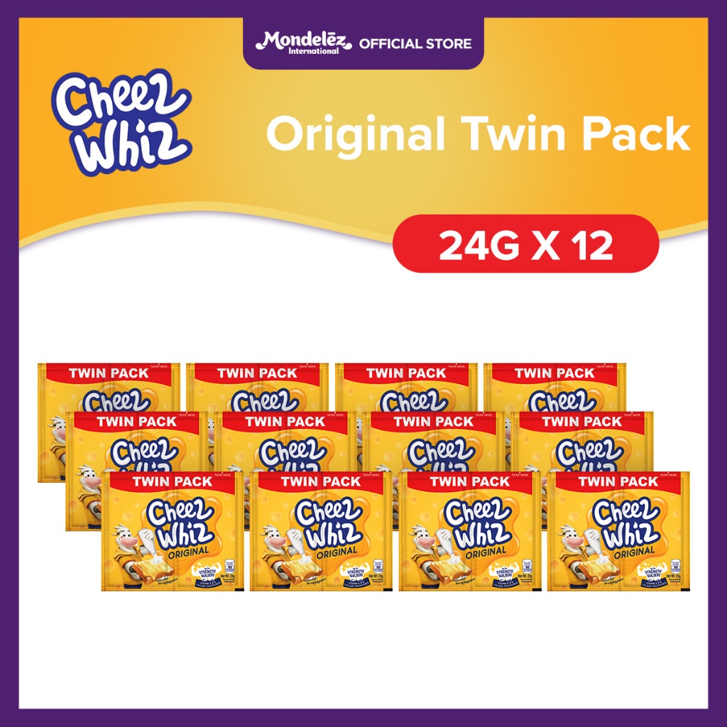 Cheez Whiz Twin Pack - Original Cheese Spread 24g with Vitamin A & D ...