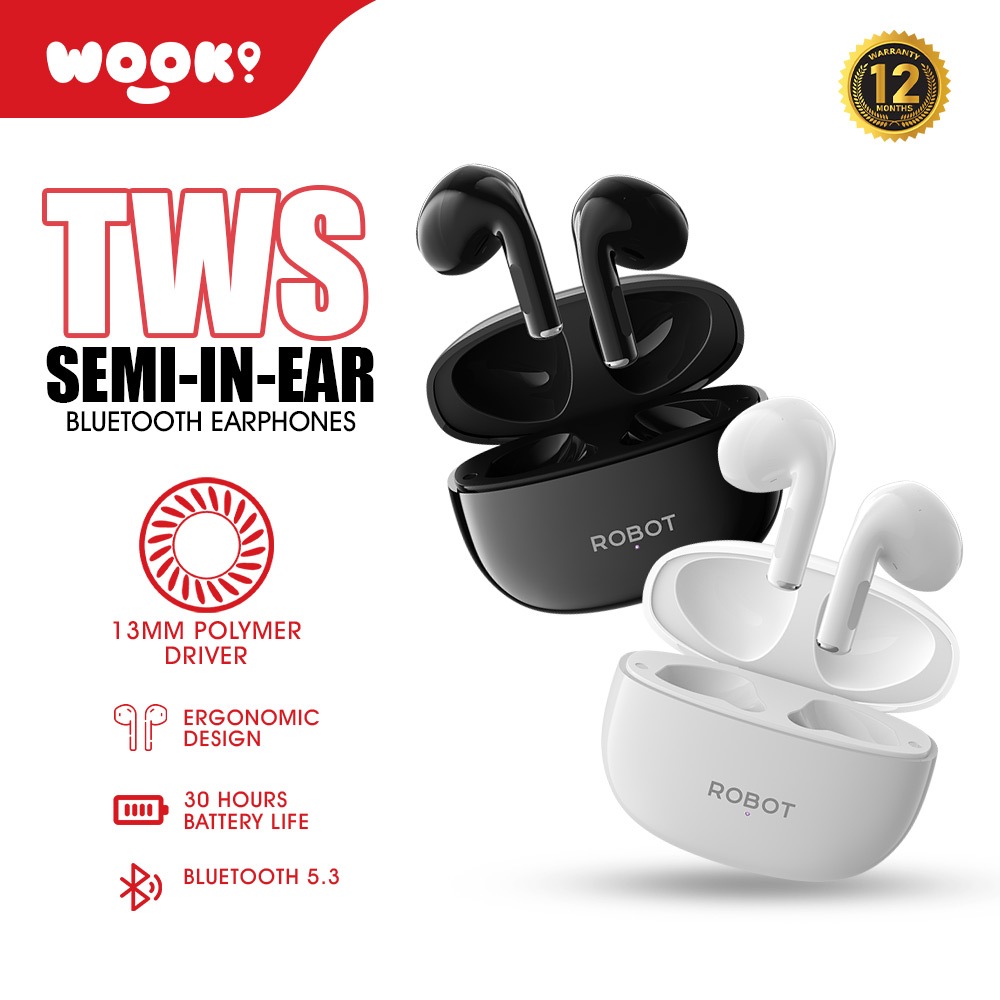 ROBOT Flybuds T10S TWS Semi in Ear Wireless Earbuds Bluetooth 5.3 IPX4 ...
