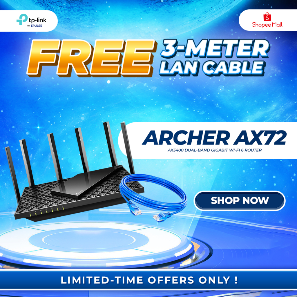 TP-Link Archer AX72 Ax5400 Dual Band Gigabit Wi-Fi 6 Router | Shopee ...