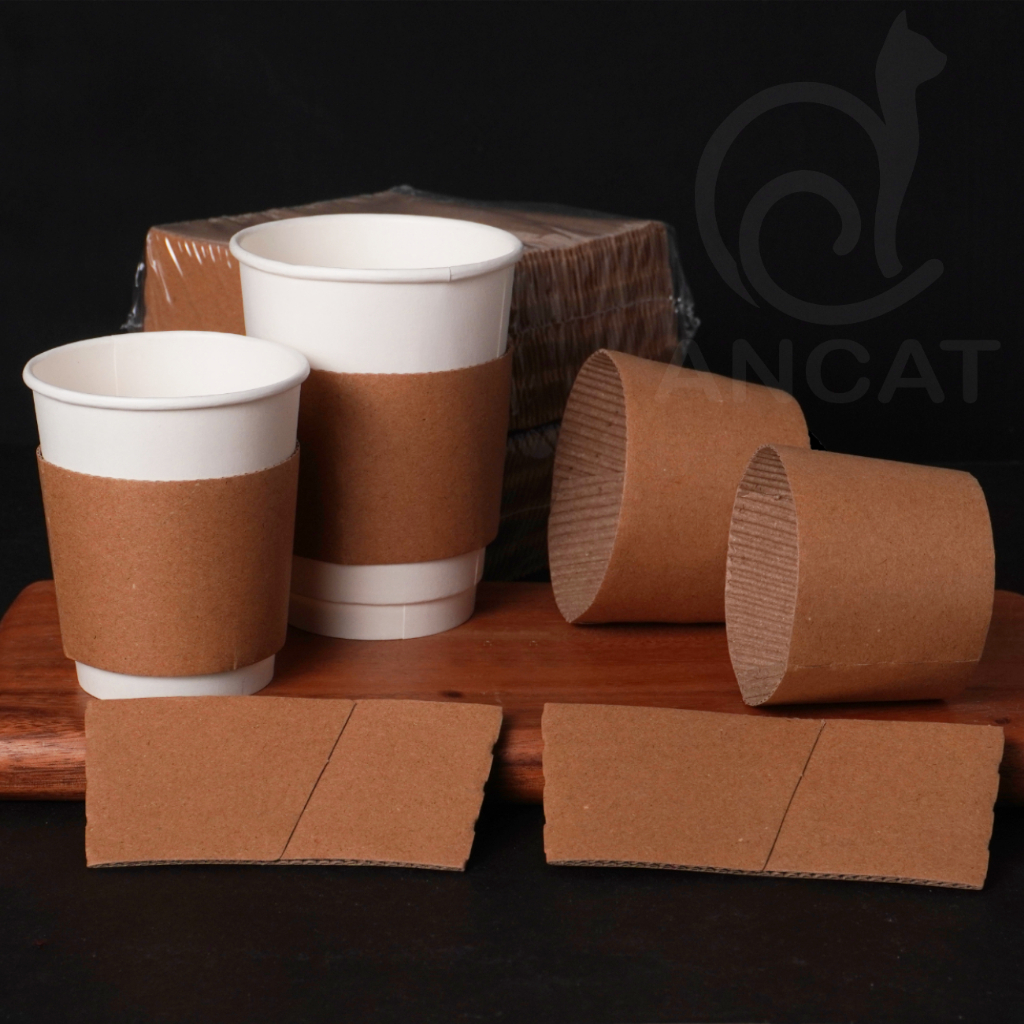 50 pcs Cup Sleeves / Coffee Sleeves, Kraft, Corrugated | Shopee Philippines