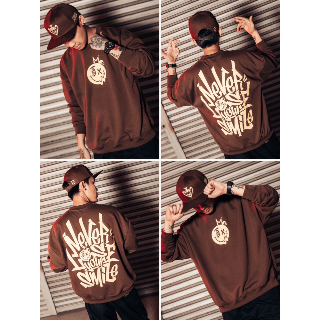 Real Jokes Clothing NLYS (Never Lose Your Smile) Sweatshirt Brown ...