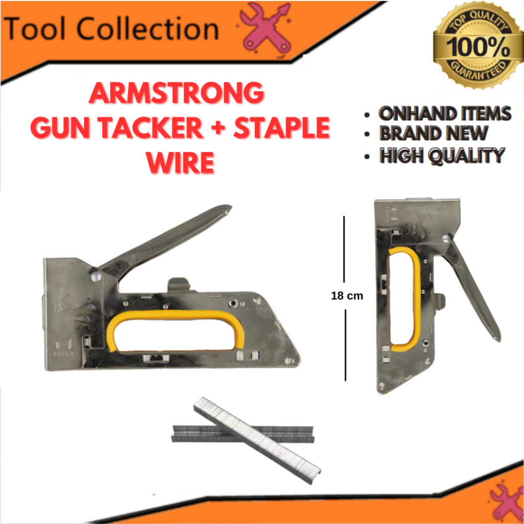 ARMSTRONG GUN TACKER + STAPLE WIRE(SMALL BOX) HEAVY DUTY GUN TACKER ...
